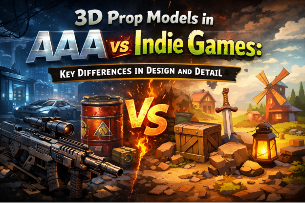 3D Prop Models in AAA vs Indie Games: Key Differences in Design and Detail